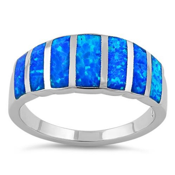Premier Gems | Jewelry | Sterling Silver Blue Australian Opal Ring ...